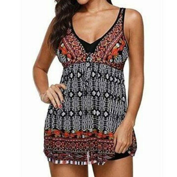 Rosewe | Swim | One Piece Orangeblack Swimsuit Size Large | Poshmark